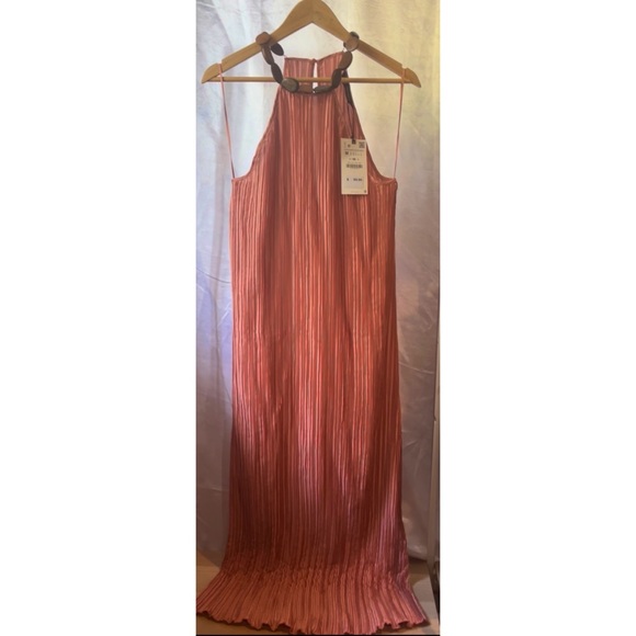 Zara | Dresses | Zara Rose Gold Ribbed Dress | Poshmark